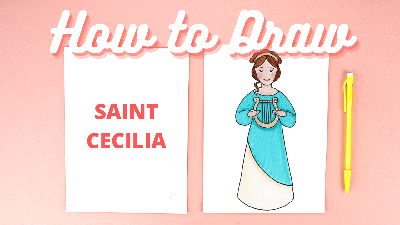 How to Draw St. Cecilia Step-by-Step Catholic Art Tutorial | Amy Heyse